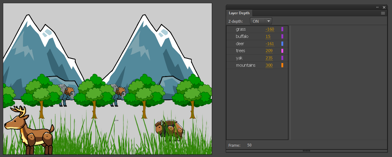 Create a parallax effect for your animations using layer depth